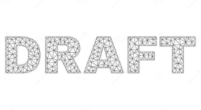 Polygonal Carcass DRAFT Text Tag Stock Vector - Illustration of ...