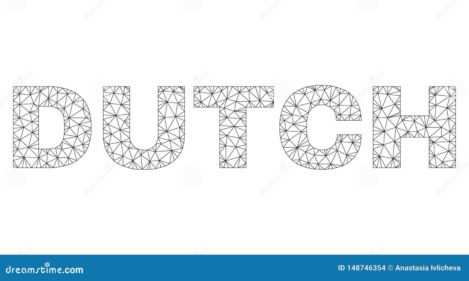Polygonal 2D DUTCH Text Label Stock Vector - Illustration of carcass ...