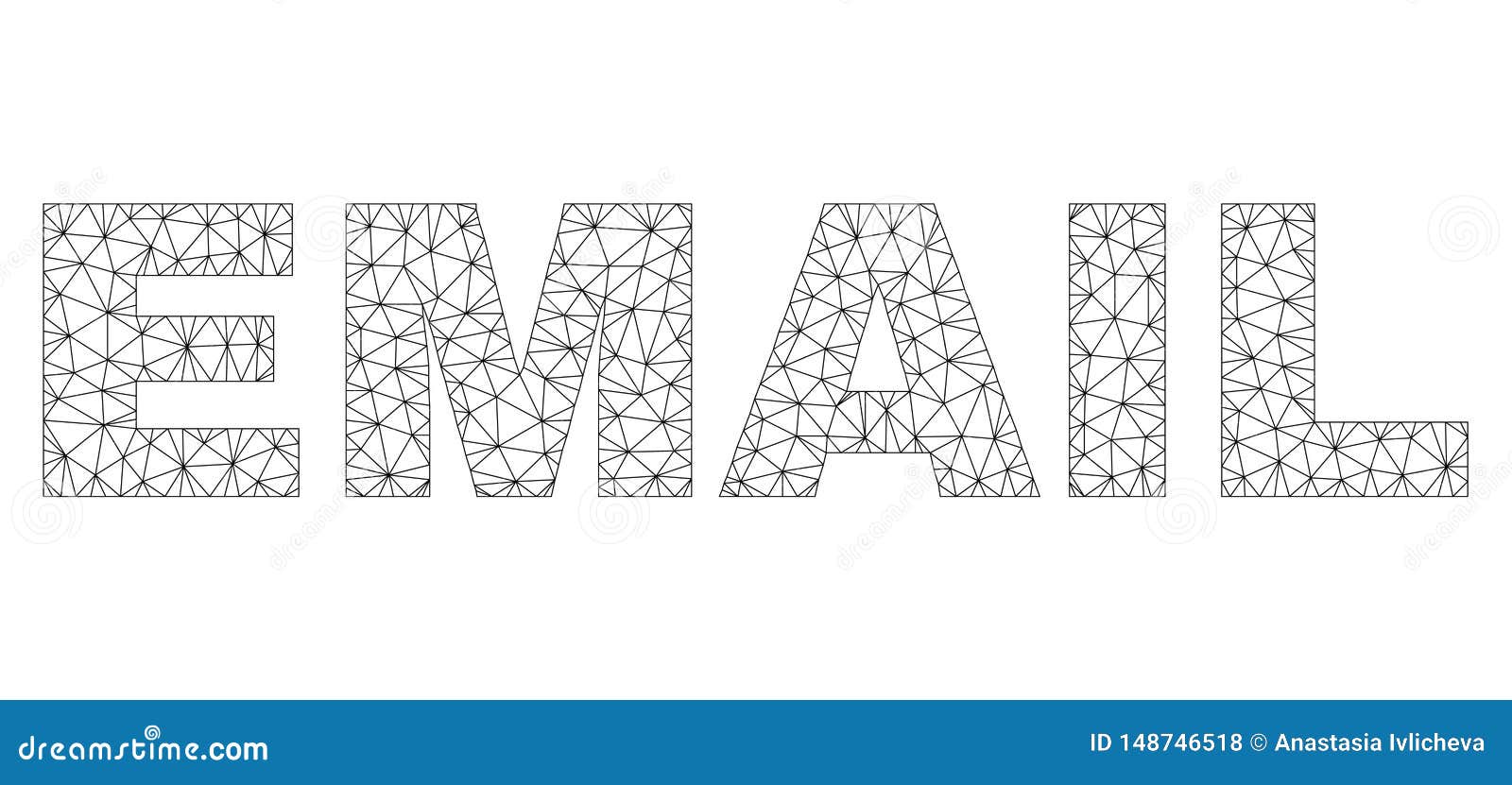 Polygonal 2D EMAIL Text Tag Stock Vector - Illustration of mesh, letter ...