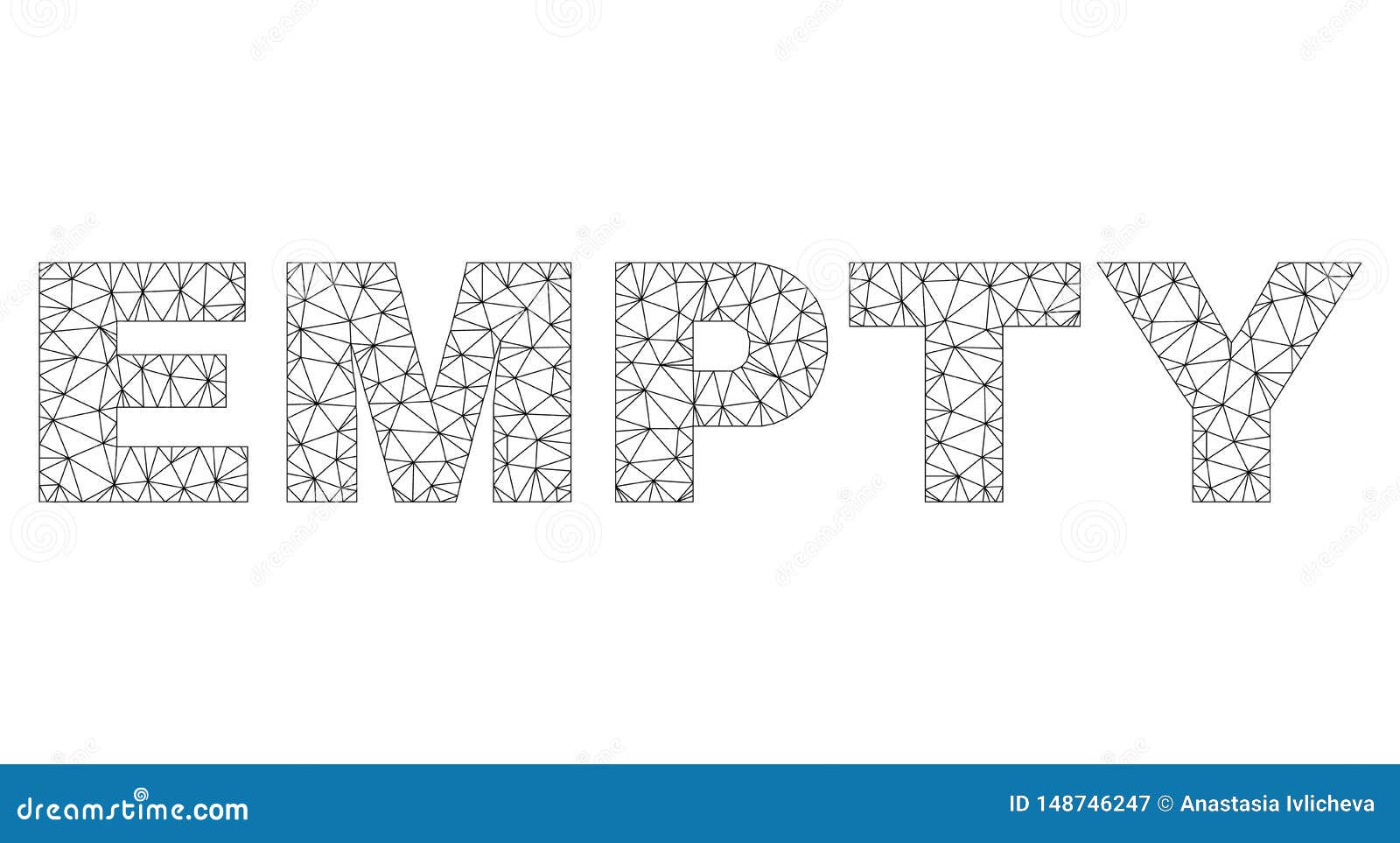 Polygonal Carcass EMPTY Text Label Stock Vector - Illustration of mesh ...