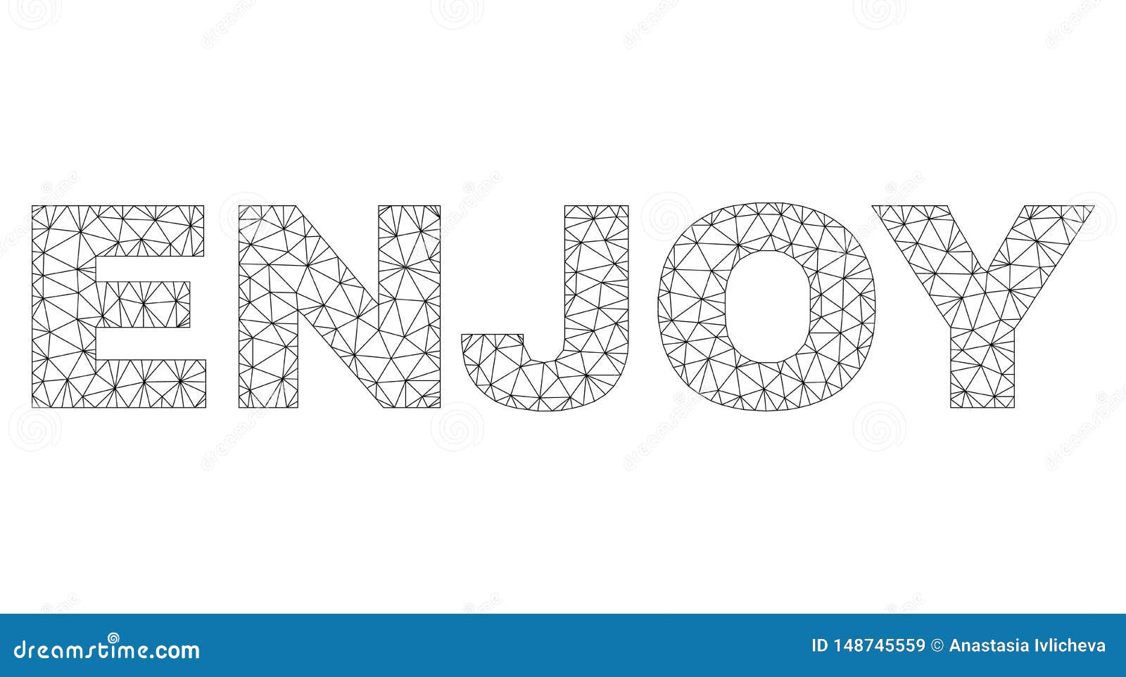Polygonal Mesh ENJOY Text Caption Stock Vector - Illustration of ...