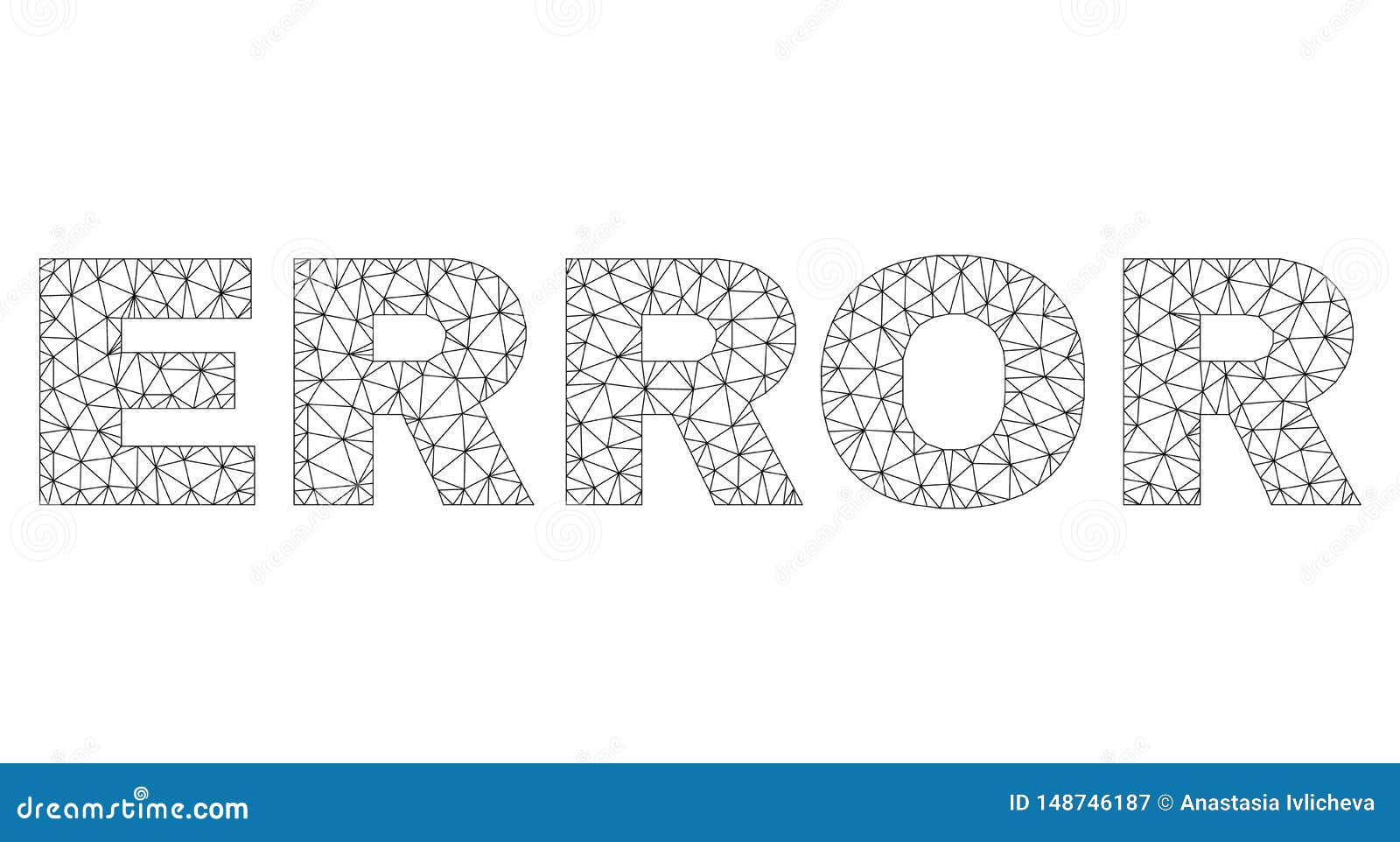Polygonal Mesh ERROR Text Caption Stock Vector - Illustration of ...