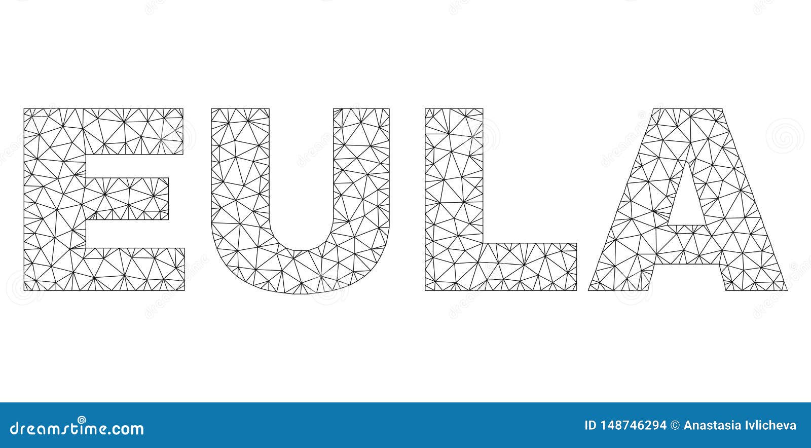 Polygonal Carcass EULA Text Tag Stock Vector - Illustration of ...