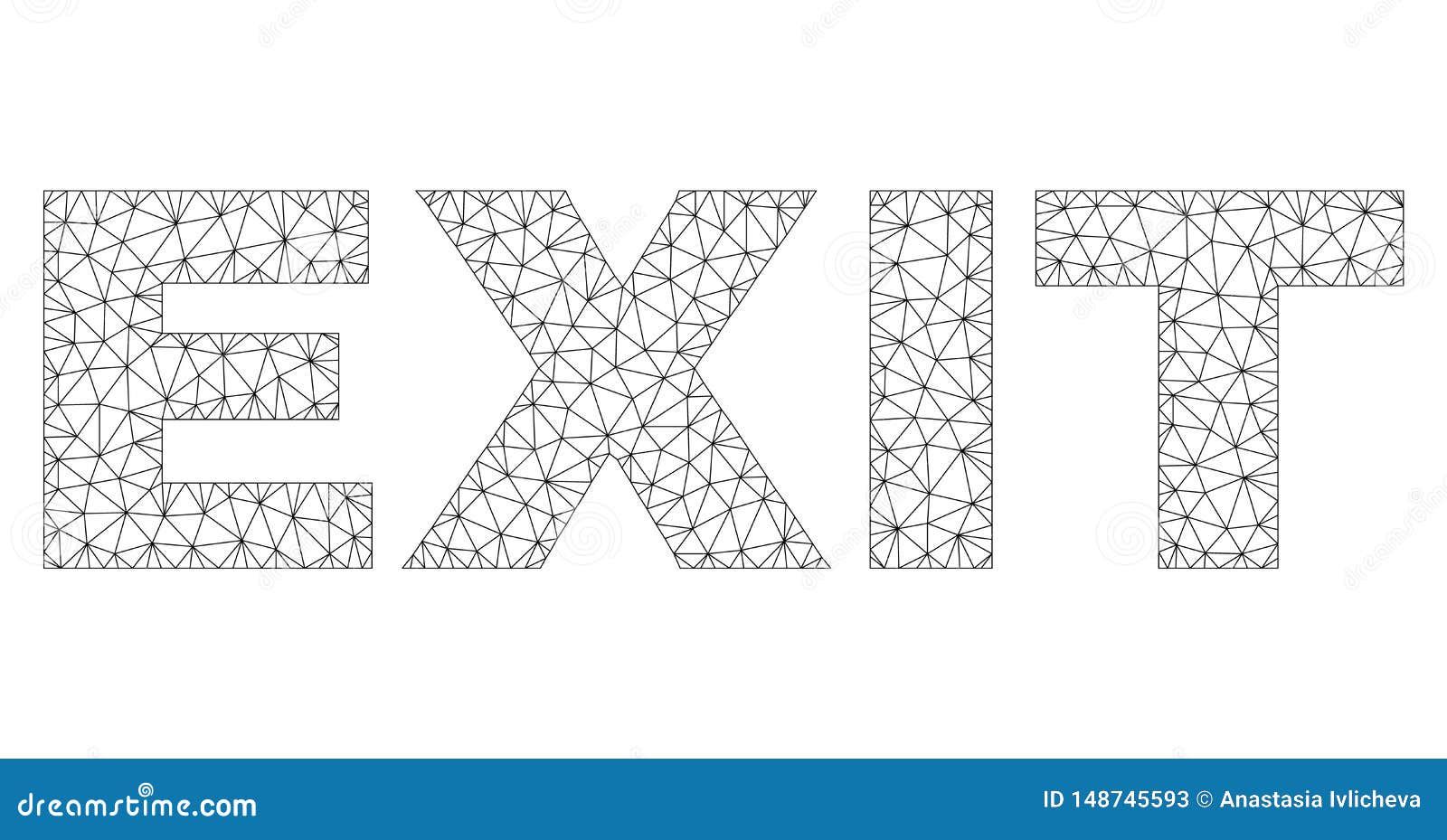 Polygonal Wire Frame EXIT Text Label Stock Vector - Illustration of ...