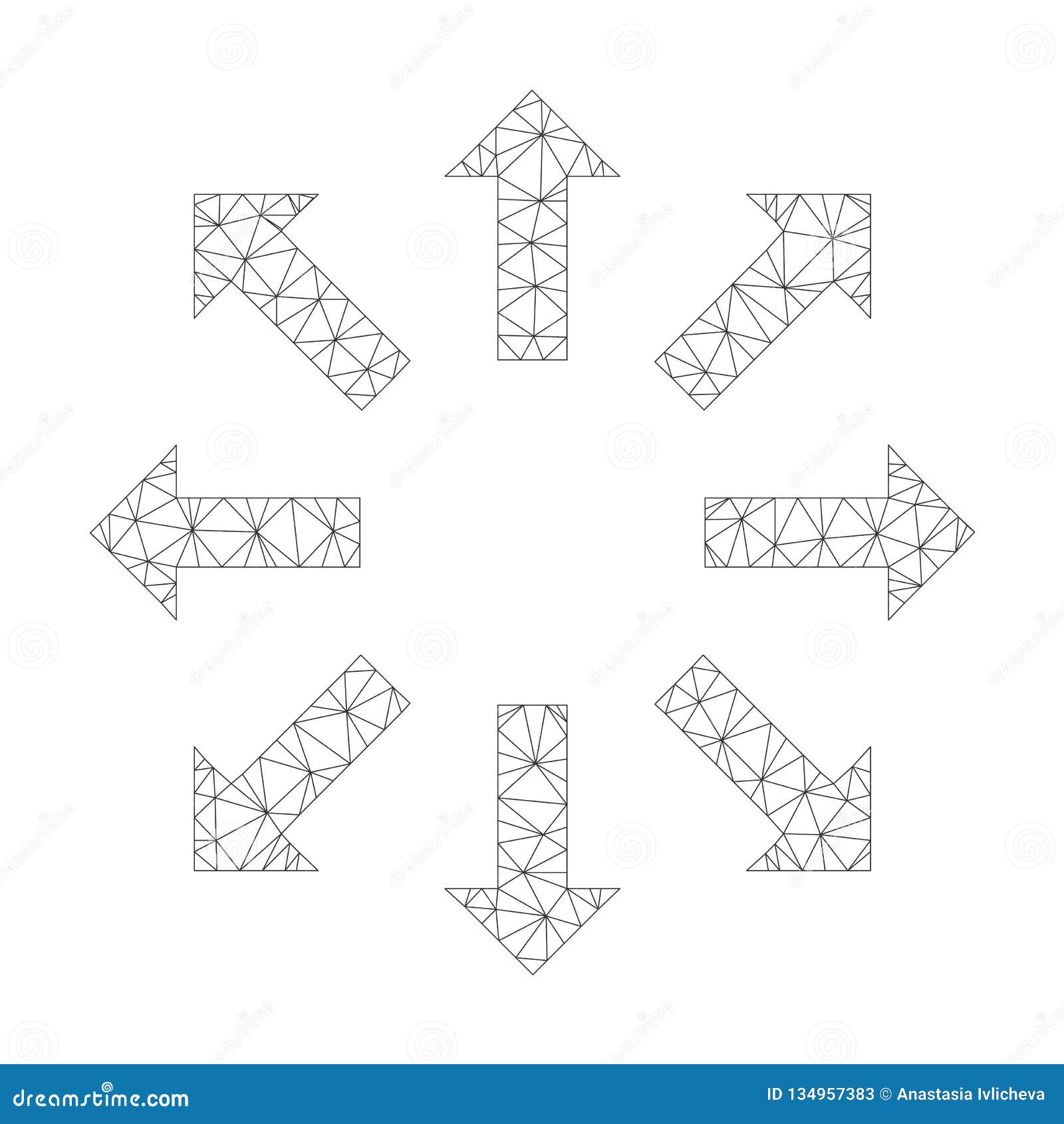Mesh Vector Explode Arrows Icon Stock Vector - Illustration of expand ...