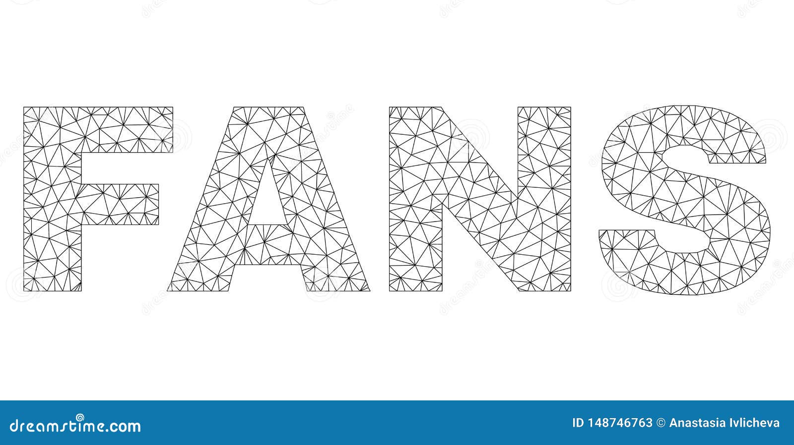 Polygonal Wire Frame FANS Text Tag Stock Vector - Illustration of ...