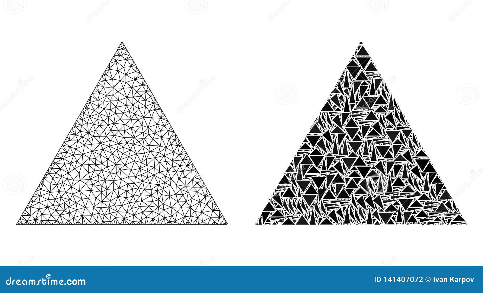 Polygonal 2D Mesh Filled Triangle and Mosaic Icon Stock Vector ...