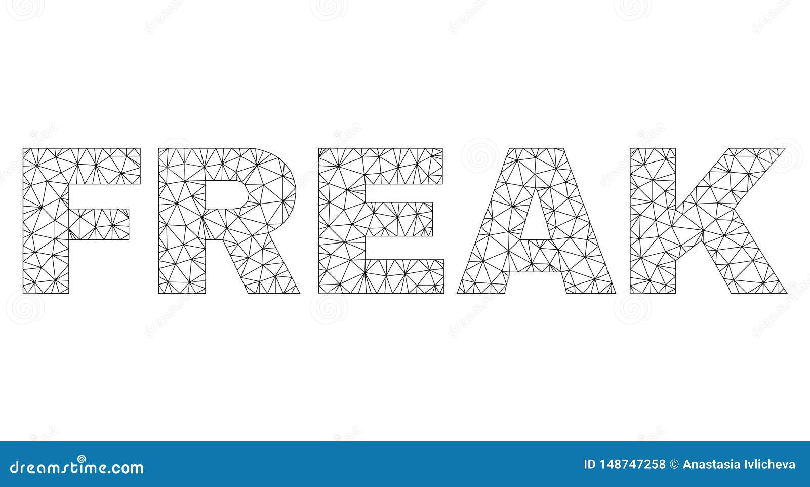 Polygonal Carcass FREAK Text Label Stock Vector - Illustration of ...