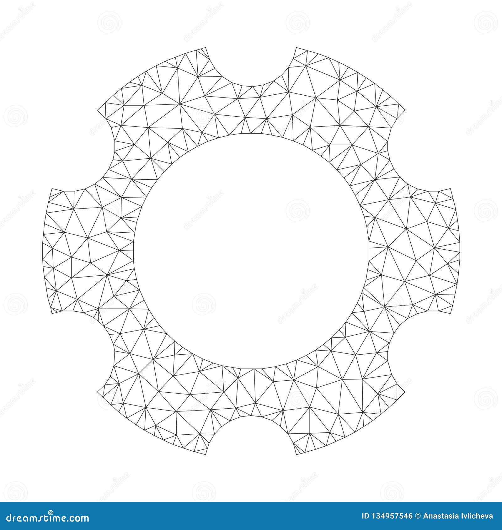 Mesh Vector Gear Icon illustration de vecteur. Illustration du élément ...