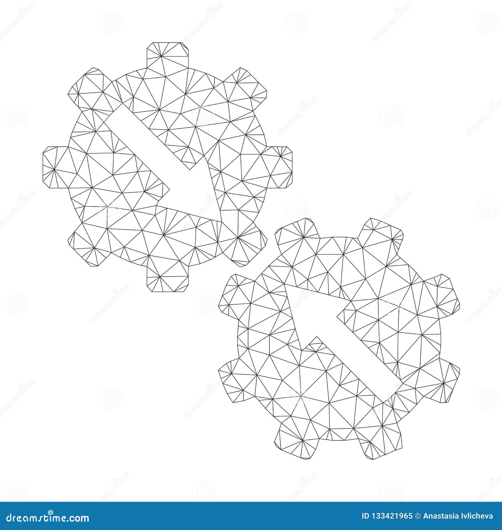 Mesh Vector Gear Integration Icon Ilustración del Vector - Ilustración ...