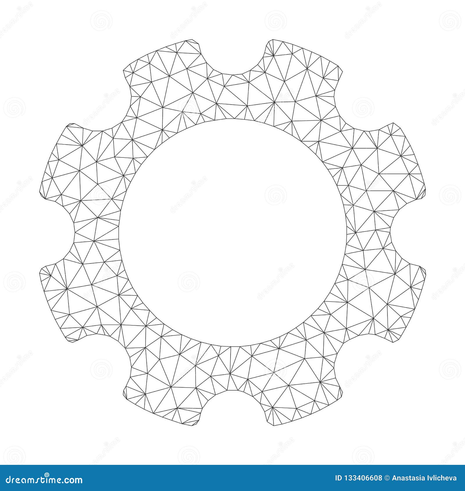 Mesh Vector Gear Icon stock vector. Illustration of industry - 133406608