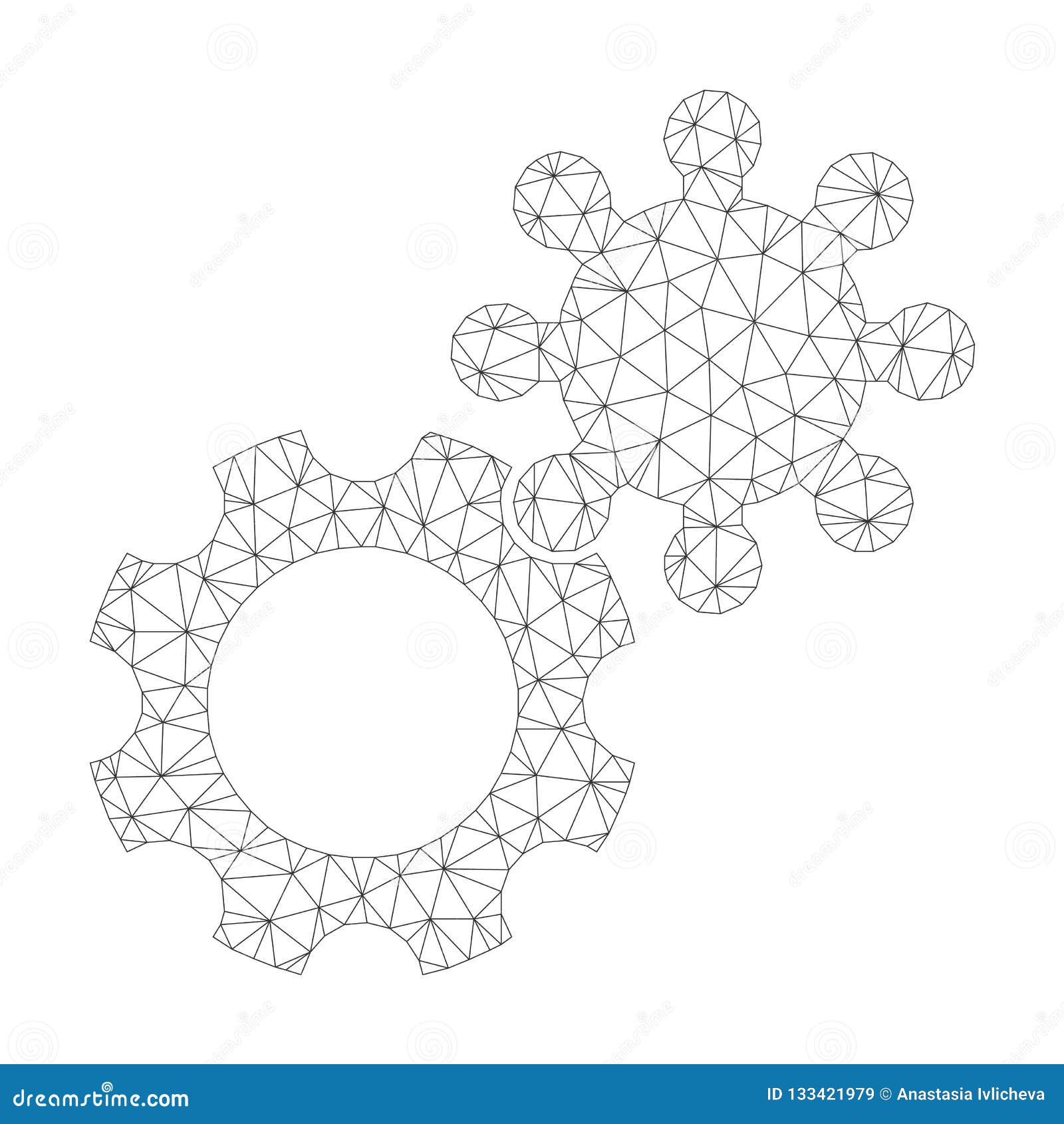 Mesh Vector Gears Icon ilustración del vector. Ilustración de software ...