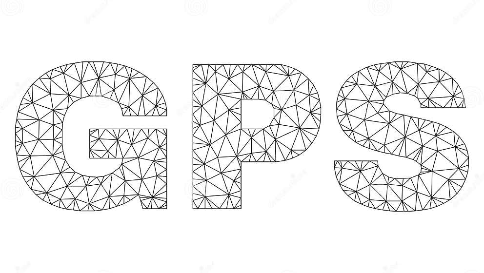 Polygonal Carcass GPS Text Tag Stock Vector - Illustration of line ...