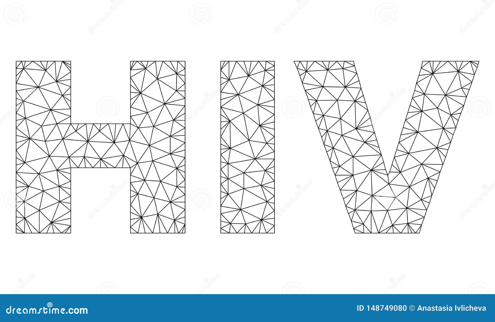Polygonal Network HIV Text Label Stock Vector - Illustration of ...