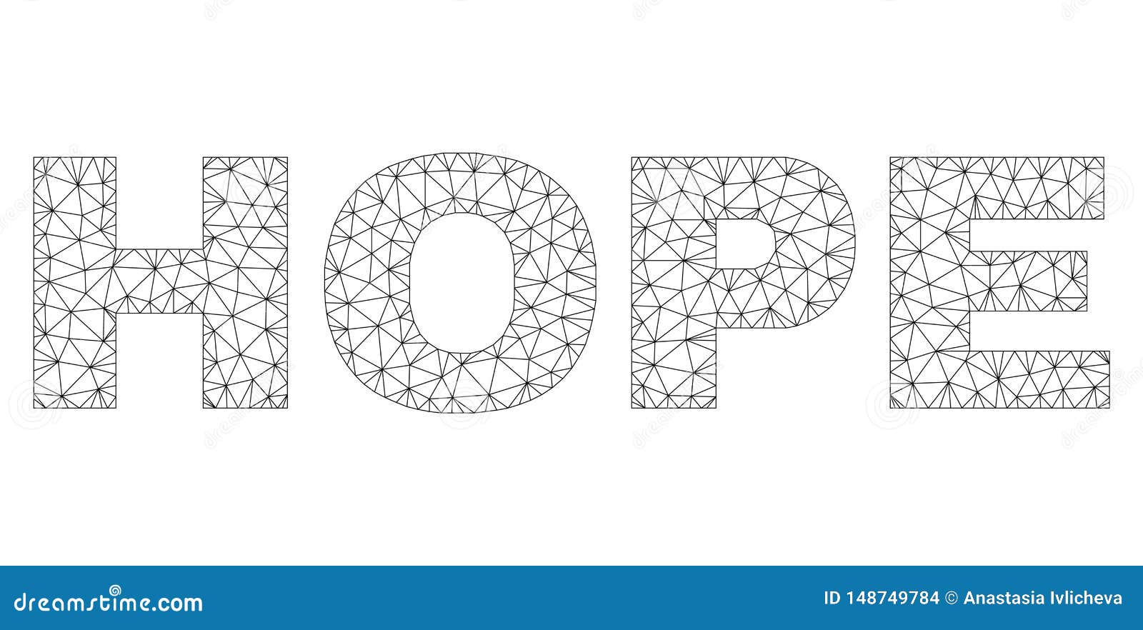 Polygonal Wire Frame HOPE Text Caption Stock Vector - Illustration of ...