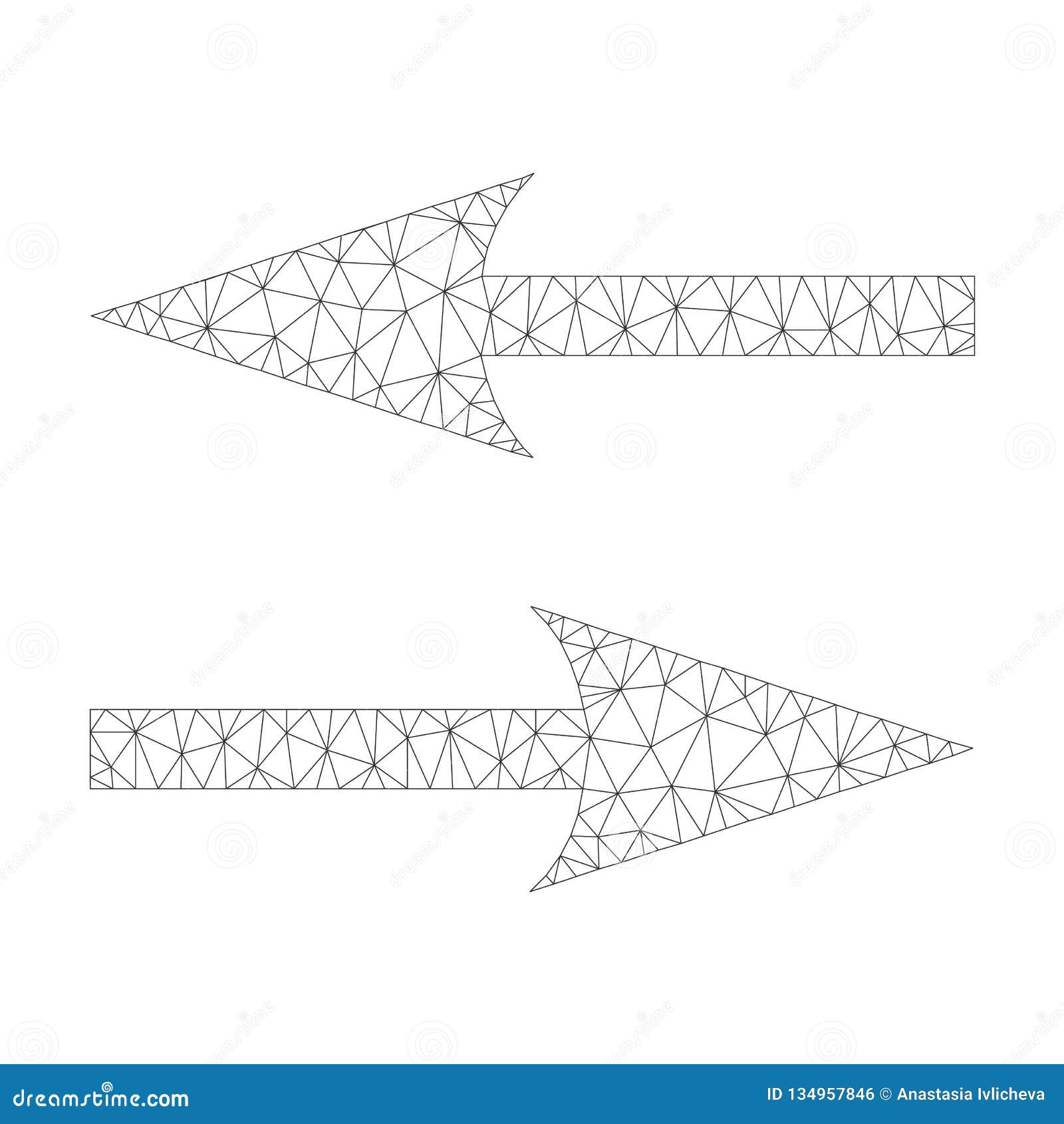 Mesh Vector Horizontal Exchange Arrows Icon Stock Vector - Illustration ...