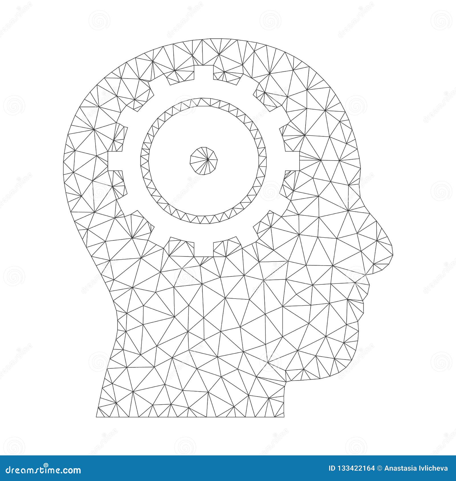Mesh Vector Intellect Icon stock vector. Illustration of composed ...