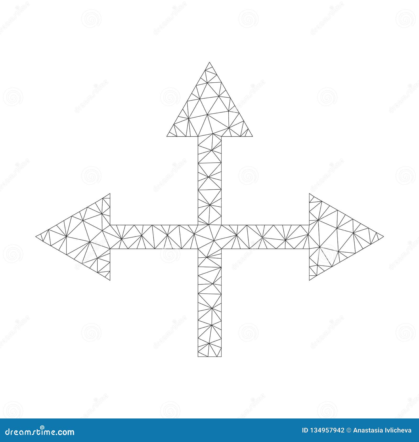 Mesh Vector Intersection Directions Icon Stock Vector - Illustration of ...