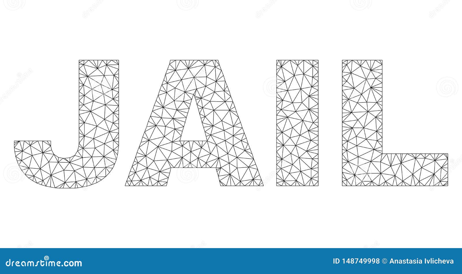 Polygonal Network JAIL Text Caption Stock Vector - Illustration of ...