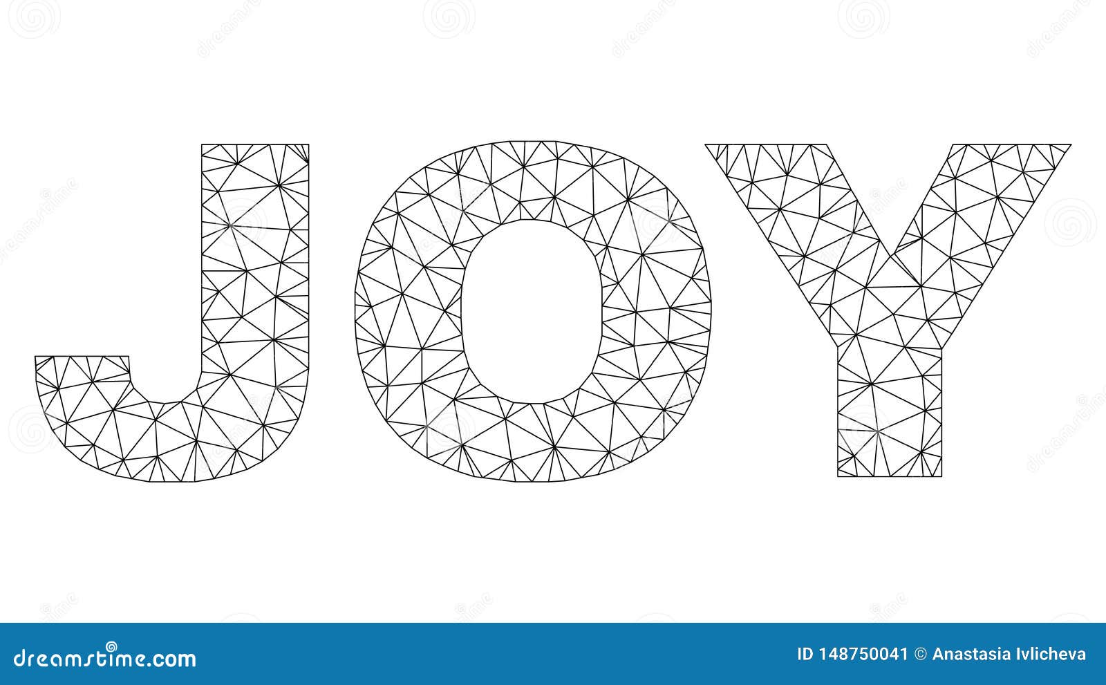 Polygonal 2D JOY Text Caption Stock Vector - Illustration of organized ...