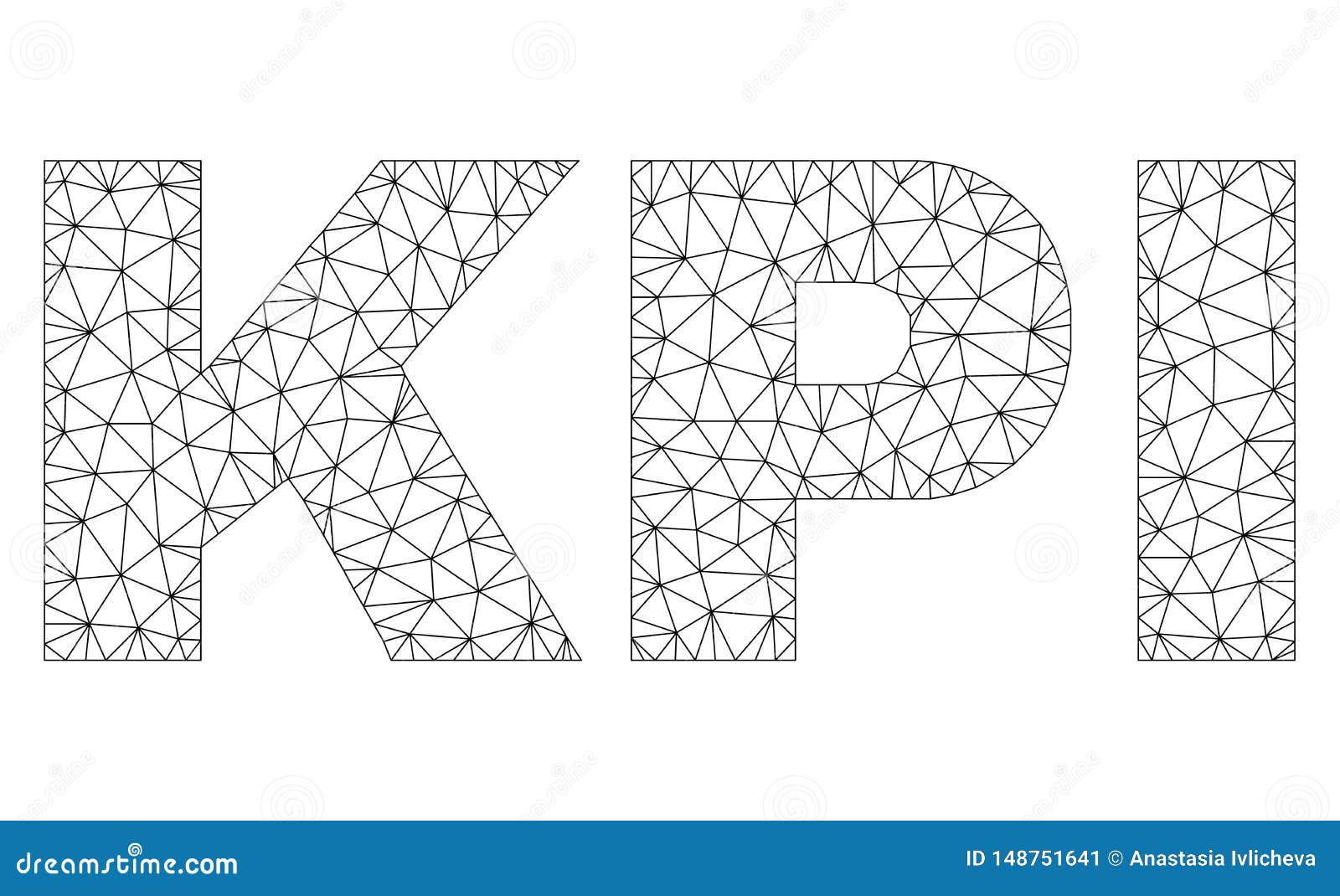 Polygonal Mesh KPI Text Label Stock Vector - Illustration of combined ...
