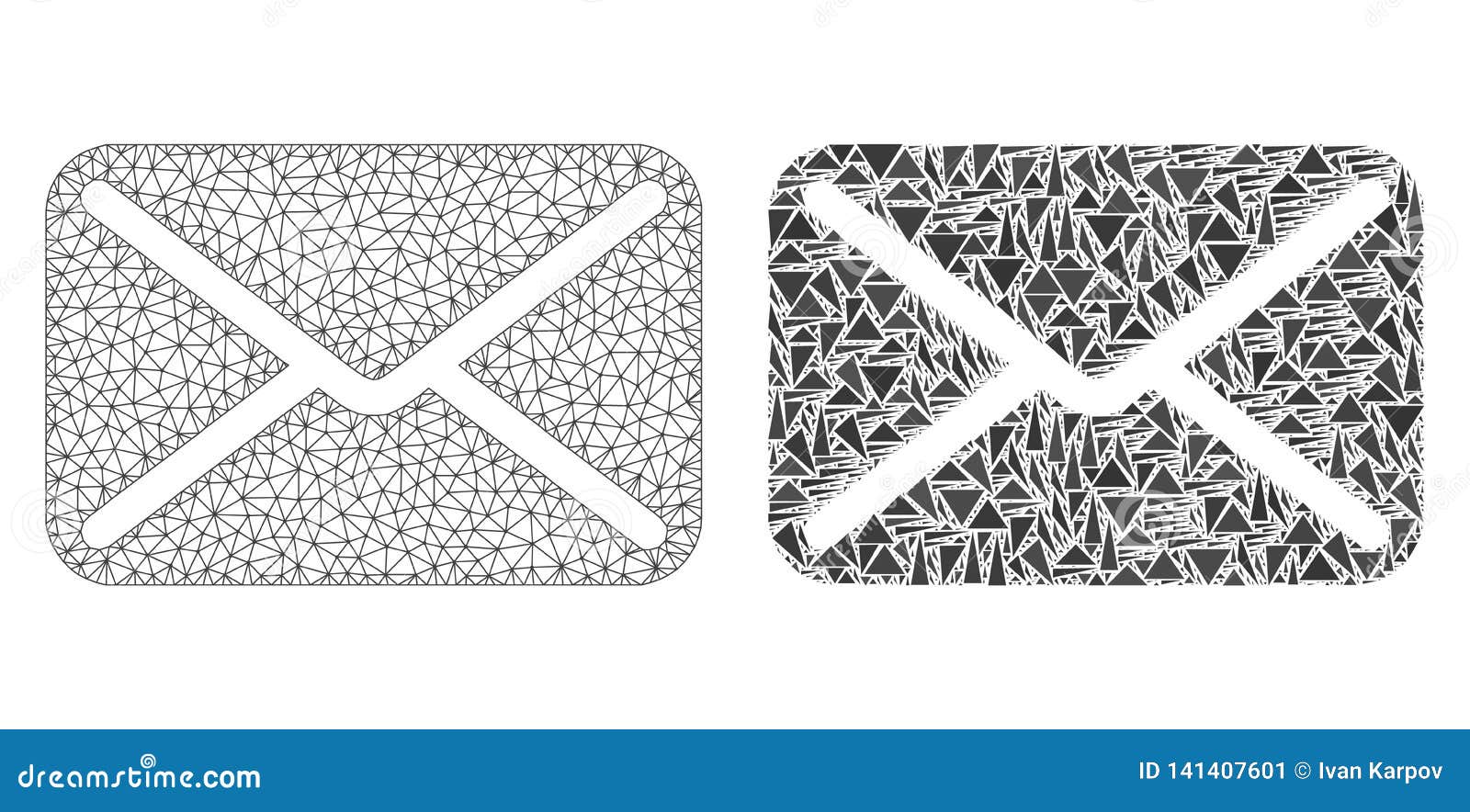 Polygonal Network Mesh Letter and Mosaic Icon Stock Vector ...