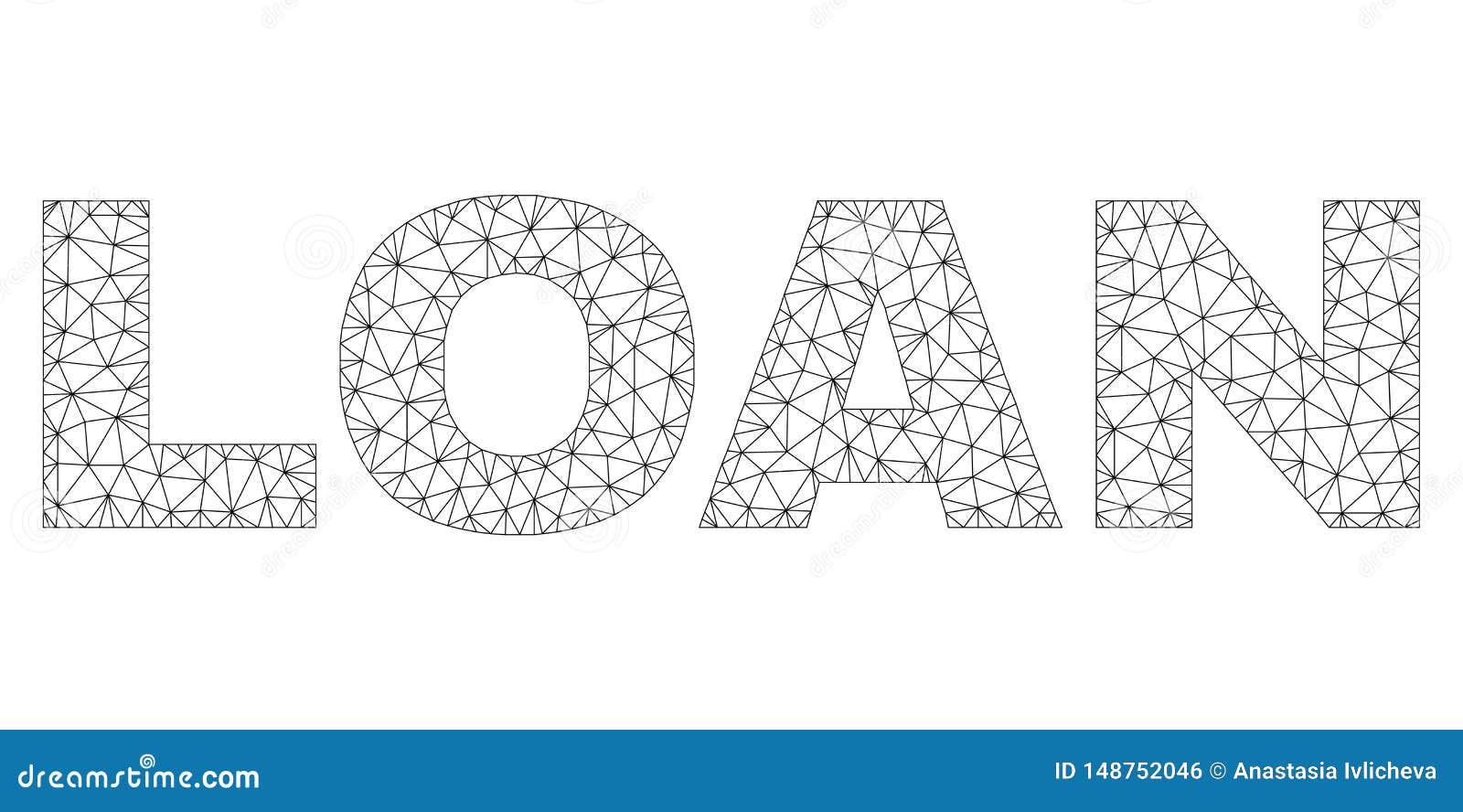 Polygonal 2D LOAN Text Label Stock Vector - Illustration of element ...