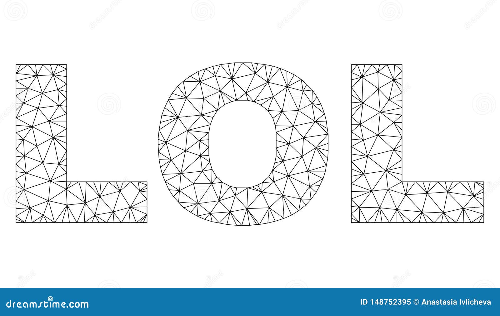Polygonal Network LOL Text Caption Stock Vector - Illustration of ...