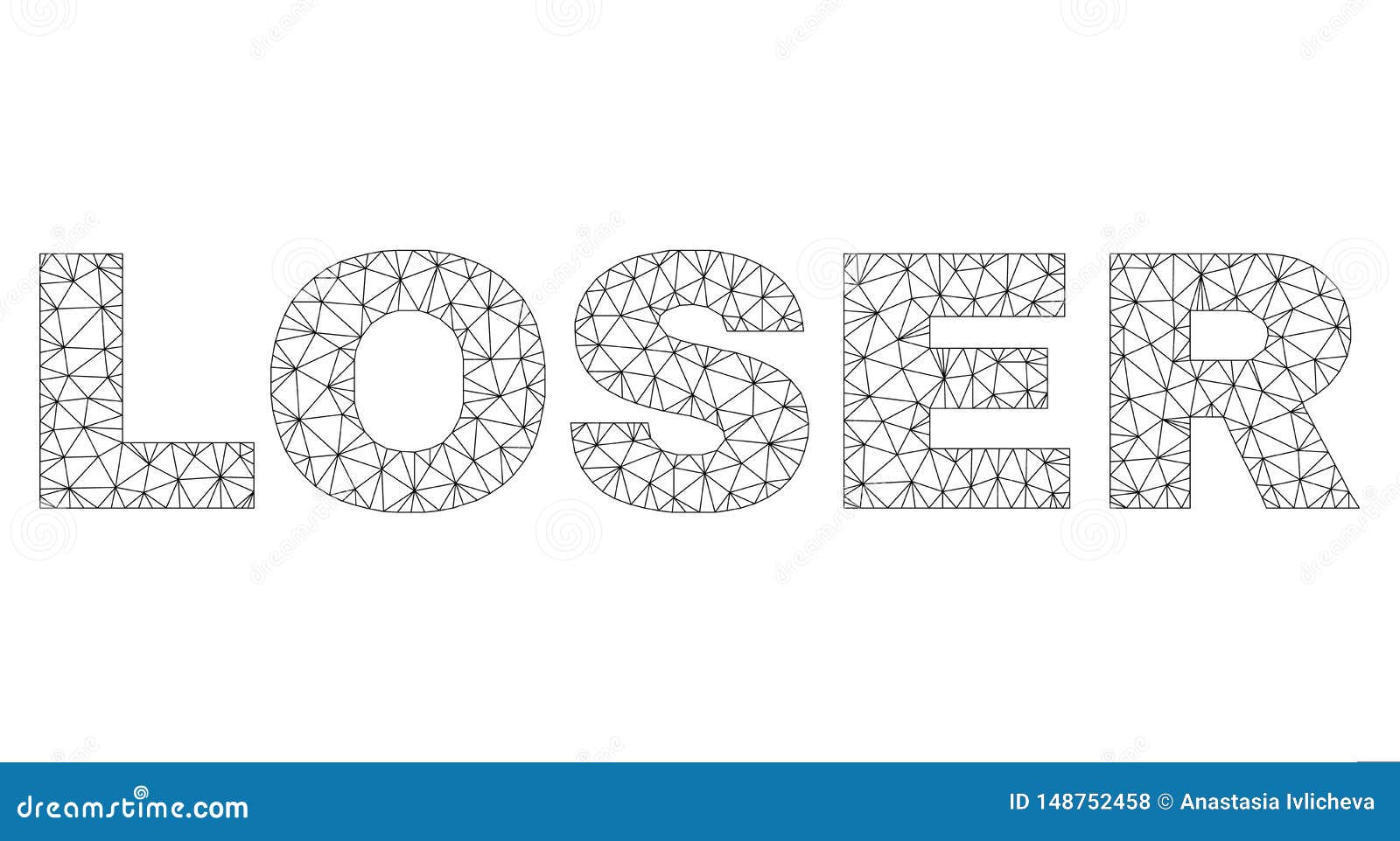 Polygonal Wire Frame LOSER Text Label Stock Vector - Illustration of ...