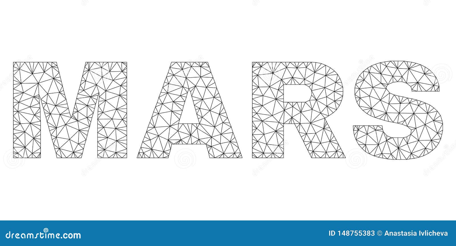 Polygonal Wire Frame MARS Text Caption Stock Vector - Illustration of ...