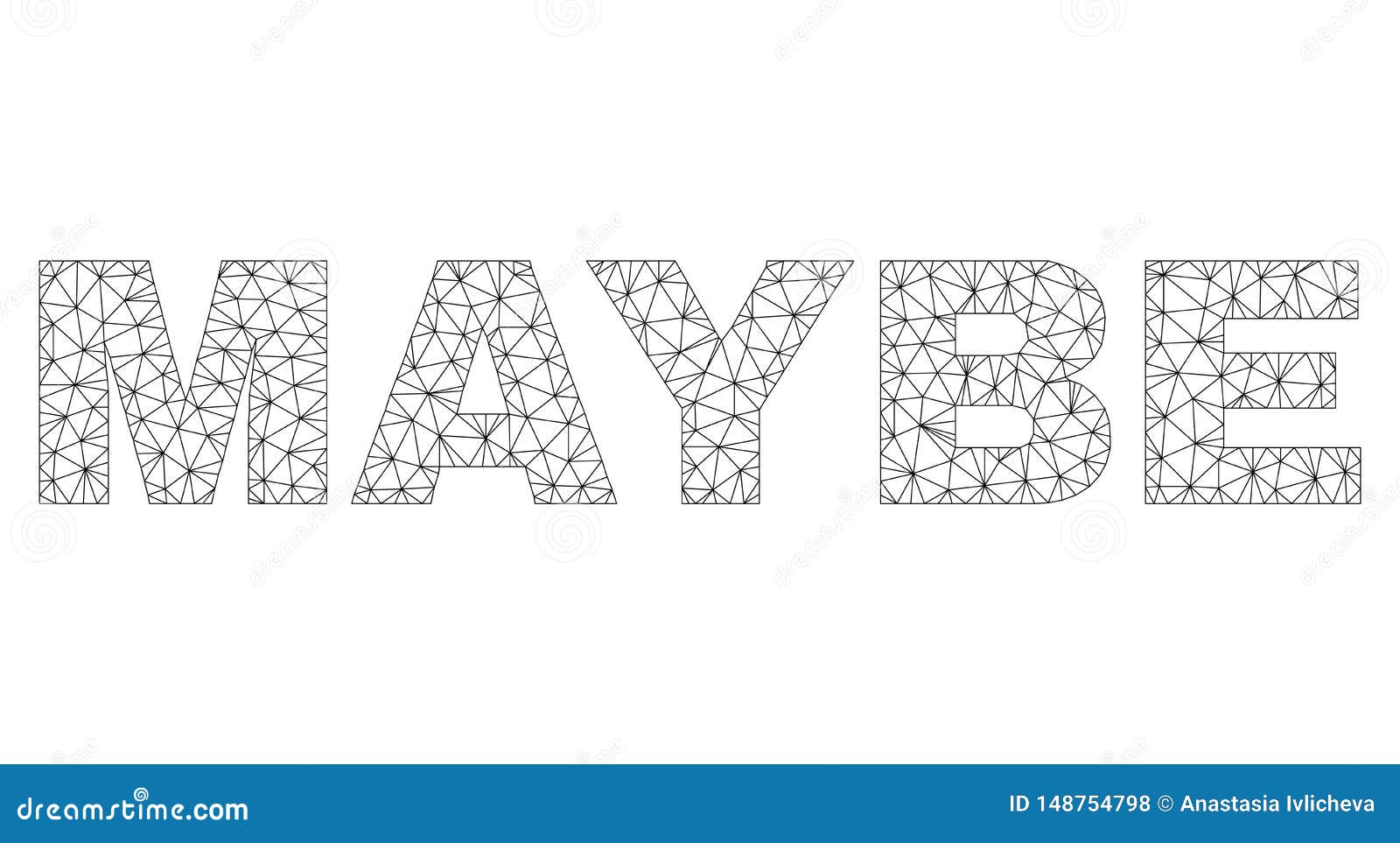 Polygonal 2D MAYBE Text Tag Stock Vector - Illustration of black ...
