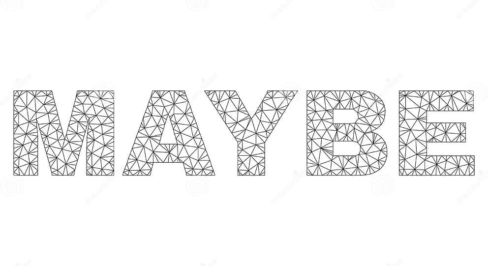 Polygonal 2D MAYBE Text Tag Stock Vector - Illustration of black ...
