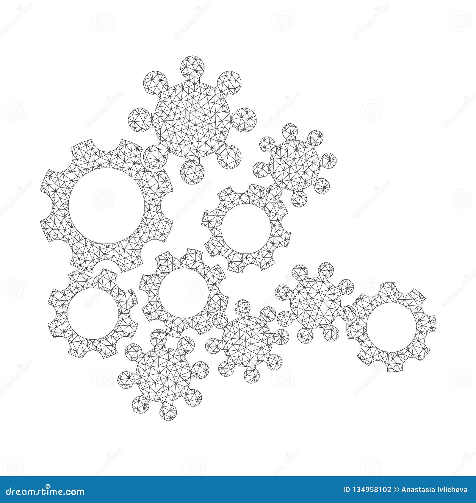 Mesh Vector Mechanics Gears Icon Ilustración del Vector - Ilustración ...