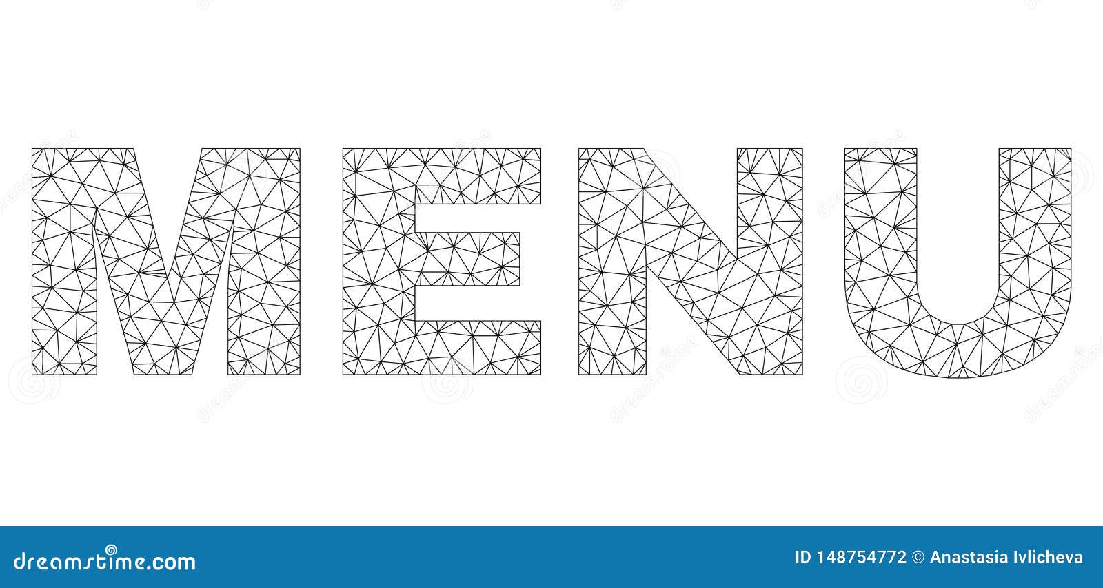 Polygonal Mesh MENU Text Label Stock Vector - Illustration of flat ...