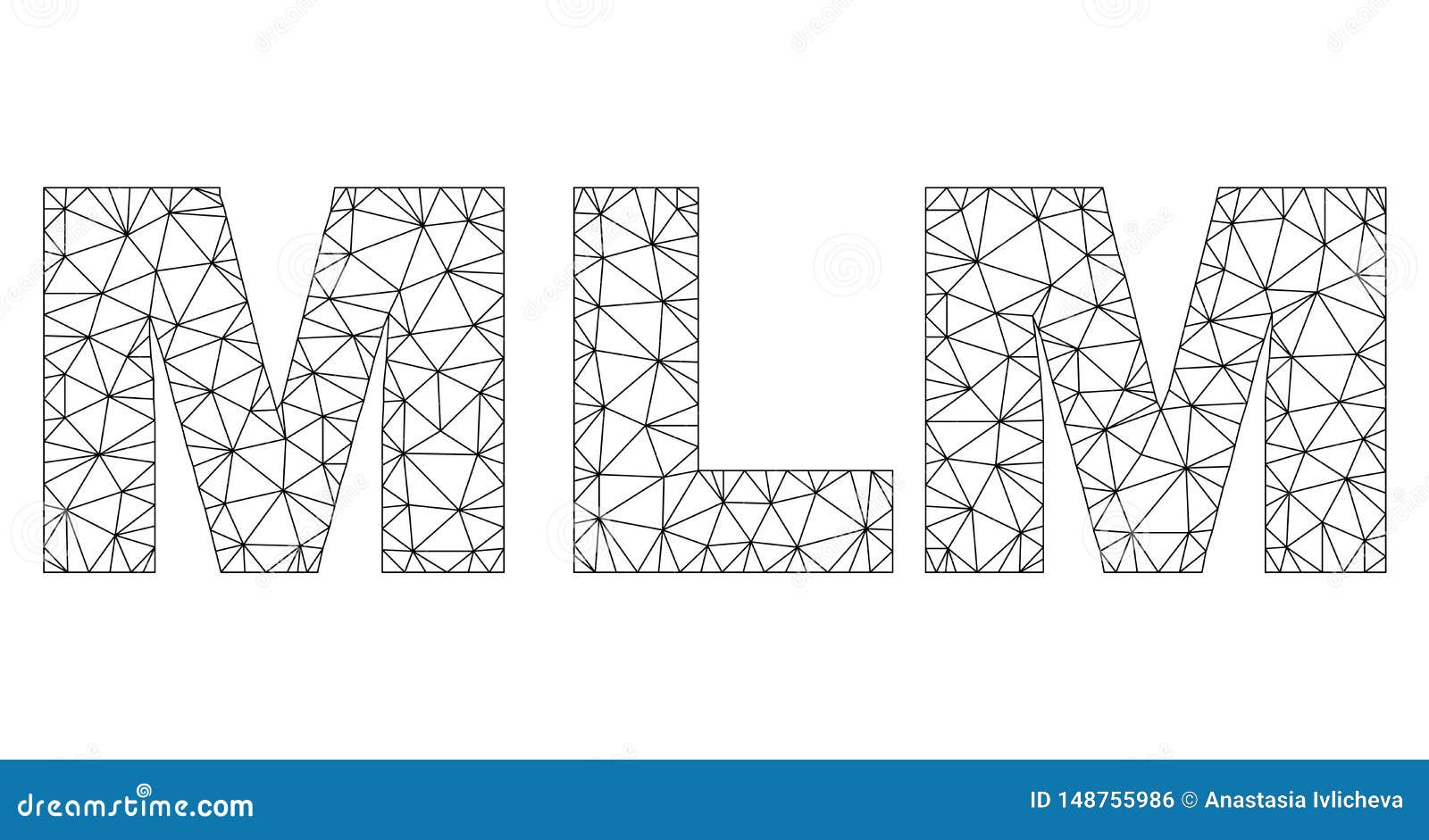 Polygonal 2D MLM Text Tag stock vector. Illustration of element - 148755986