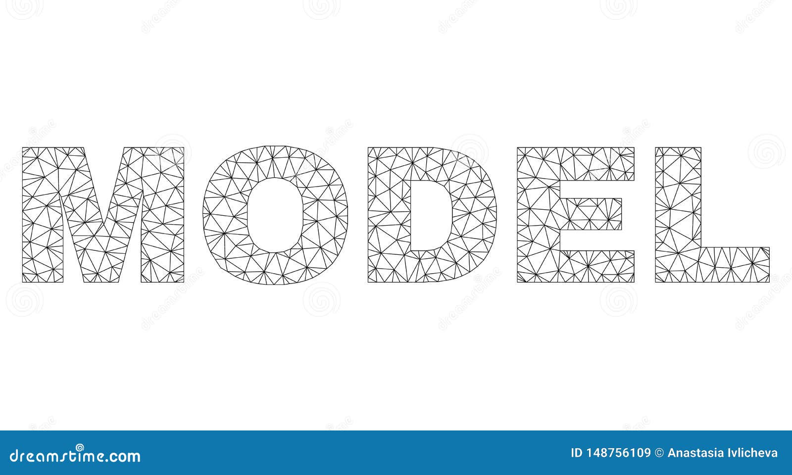 Polygonal Carcass MODEL Text Tag Stock Vector - Illustration of ...