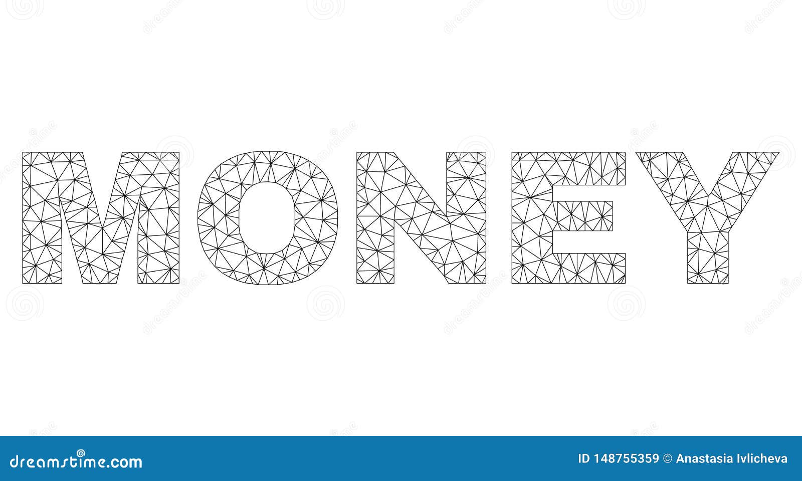 Polygonal 2D MONEY Text Label Stock Vector - Illustration of black ...