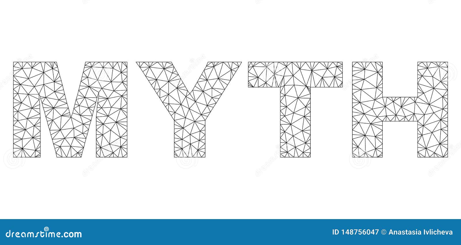 Polygonal Mesh MYTH Text Caption Stock Vector - Illustration of design ...