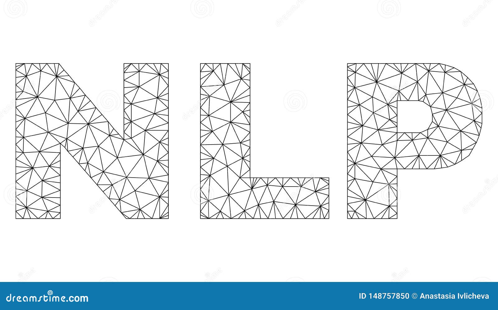 Polygonal 2D NLP Text Caption Stock Vector - Illustration of ...