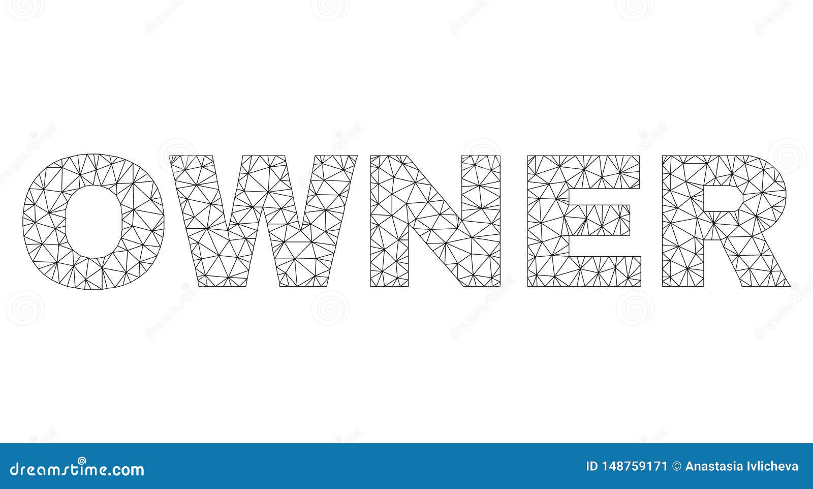 Polygonal Wire Frame OWNER Text Caption Stock Vector - Illustration of ...