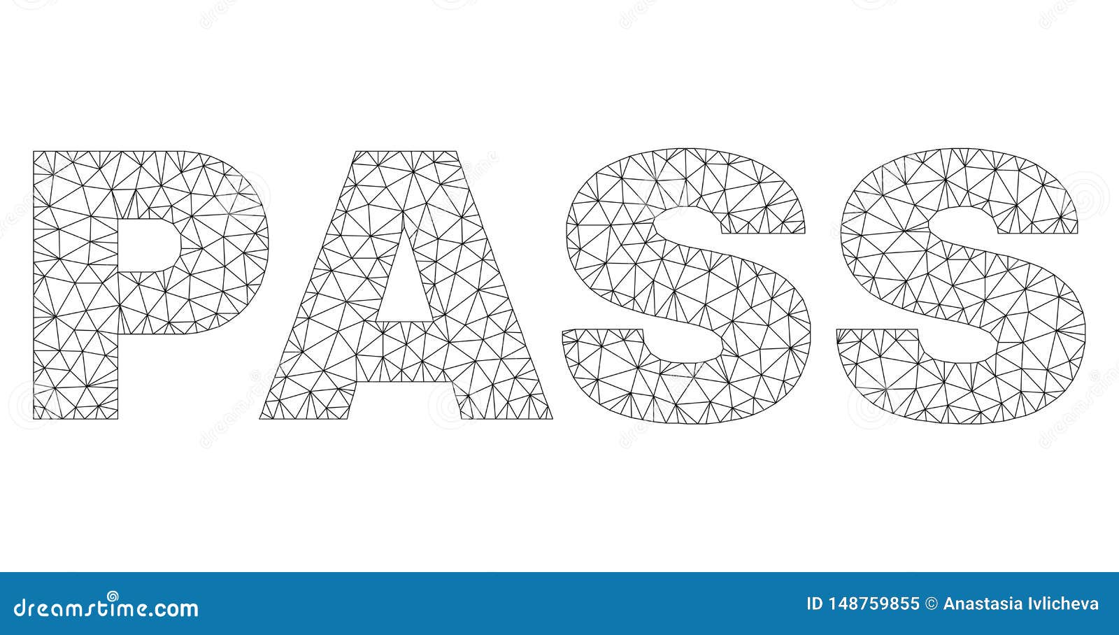 Polygonal Wire Frame PASS Text Tag Stock Vector - Illustration of ...