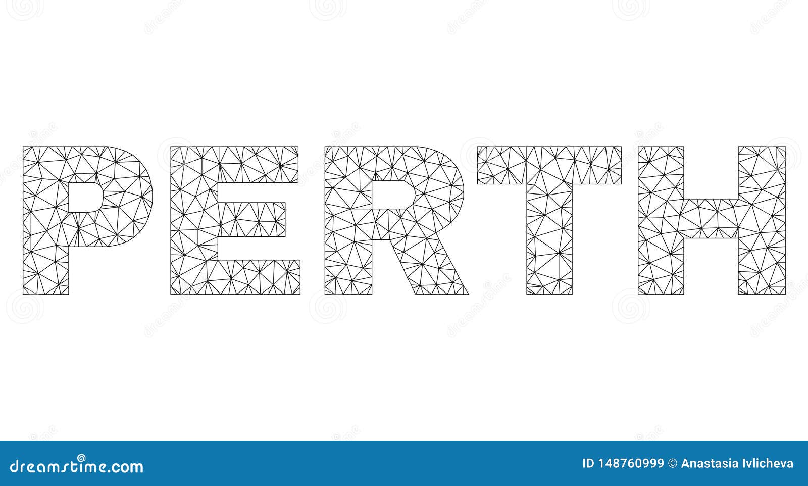 Polygonal 2D PERTH Text Label Stock Vector - Illustration of flat, poly ...
