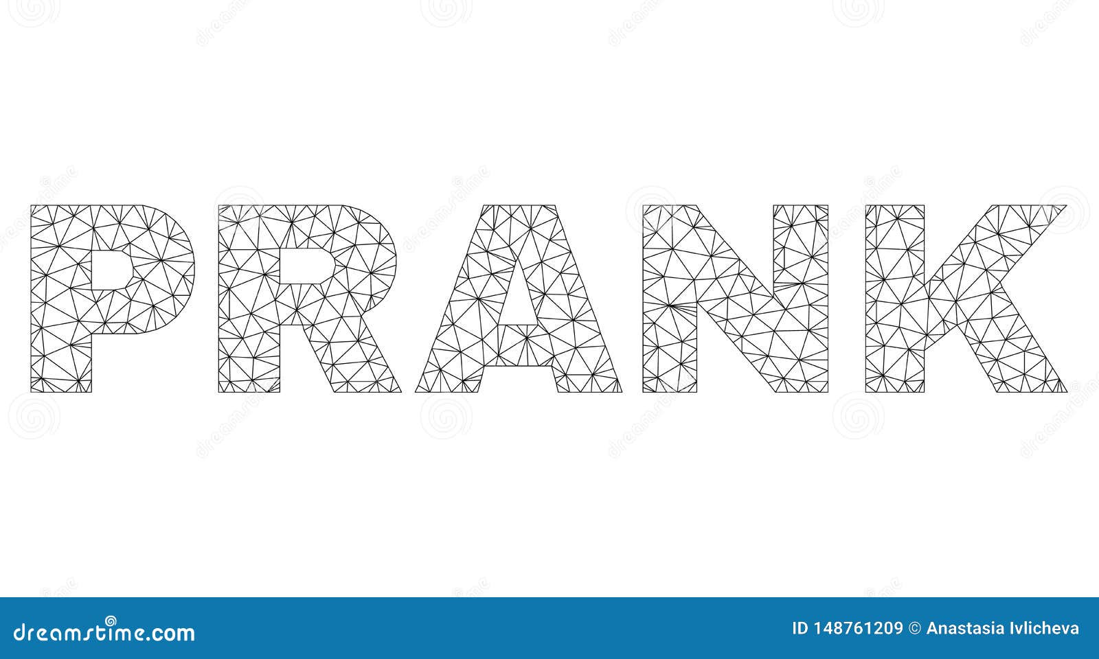 Polygonal Carcass PRANK Text Tag Stock Vector - Illustration of caption ...