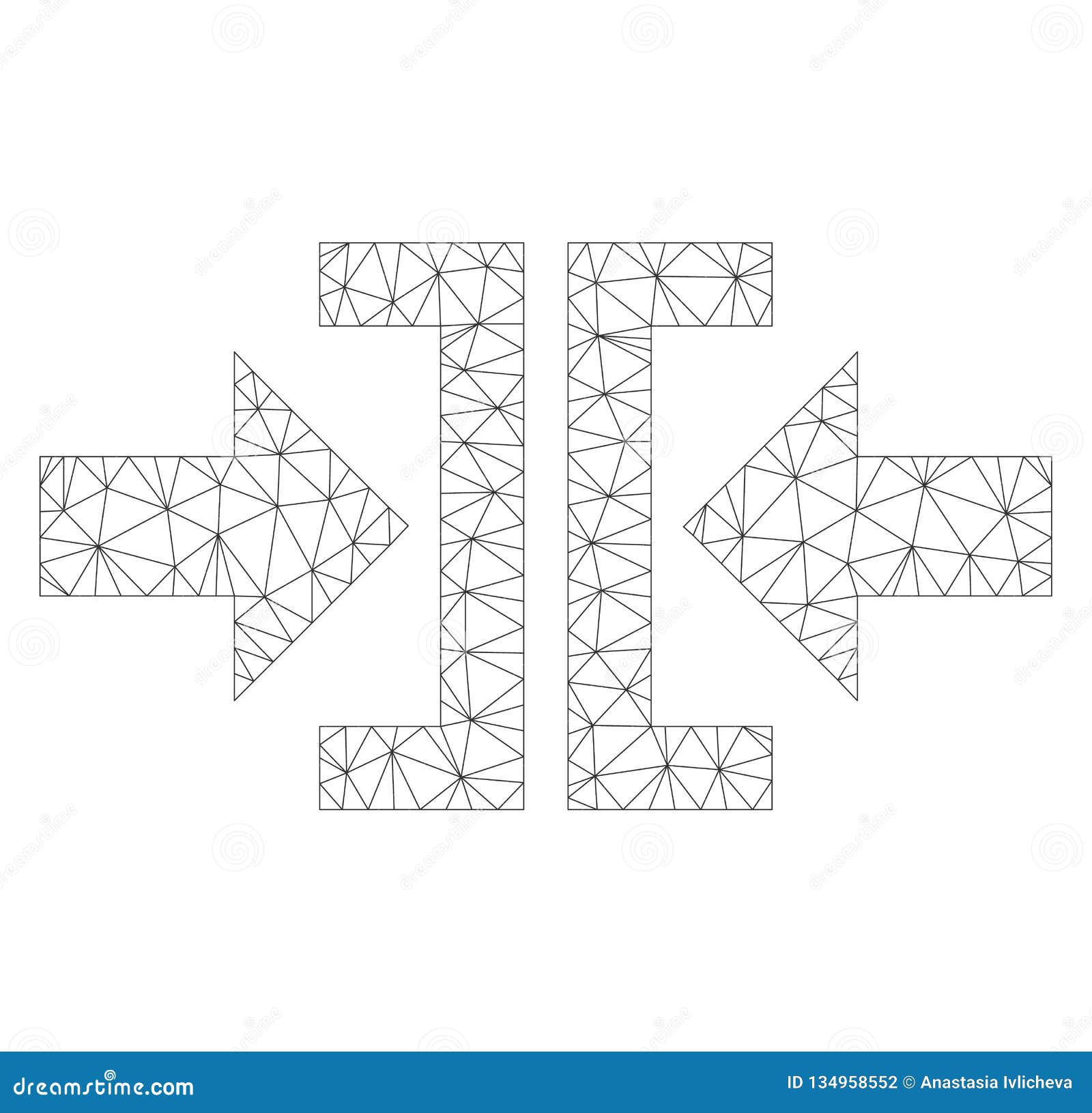 Mesh Vector Press Horizontal Direction-Pictogram Vector Illustratie ...