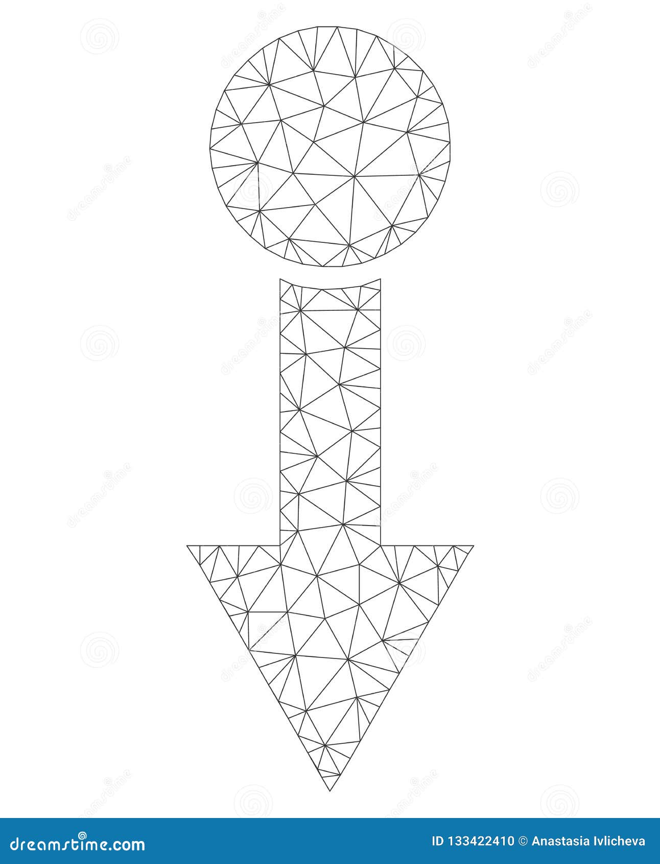 Mesh Vector Pull Down Icon stock vector. Illustration of orientation ...