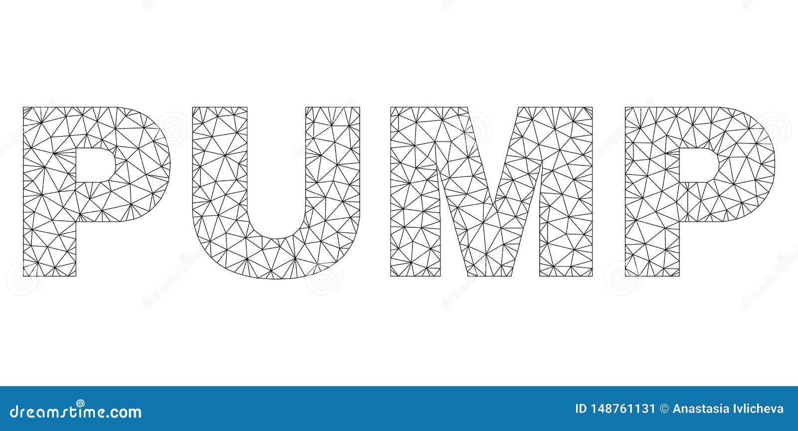 Polygonal Wire Frame PUMP Text Tag Stock Vector - Illustration of ...