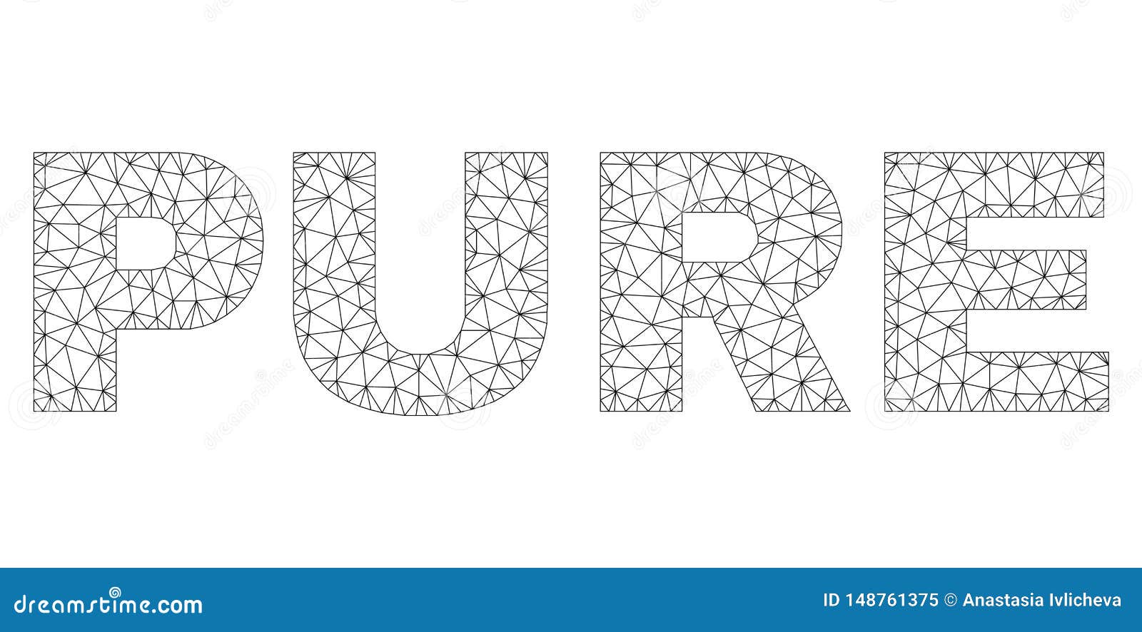 Polygonal Network PURE Text Caption Stock Vector - Illustration of ...