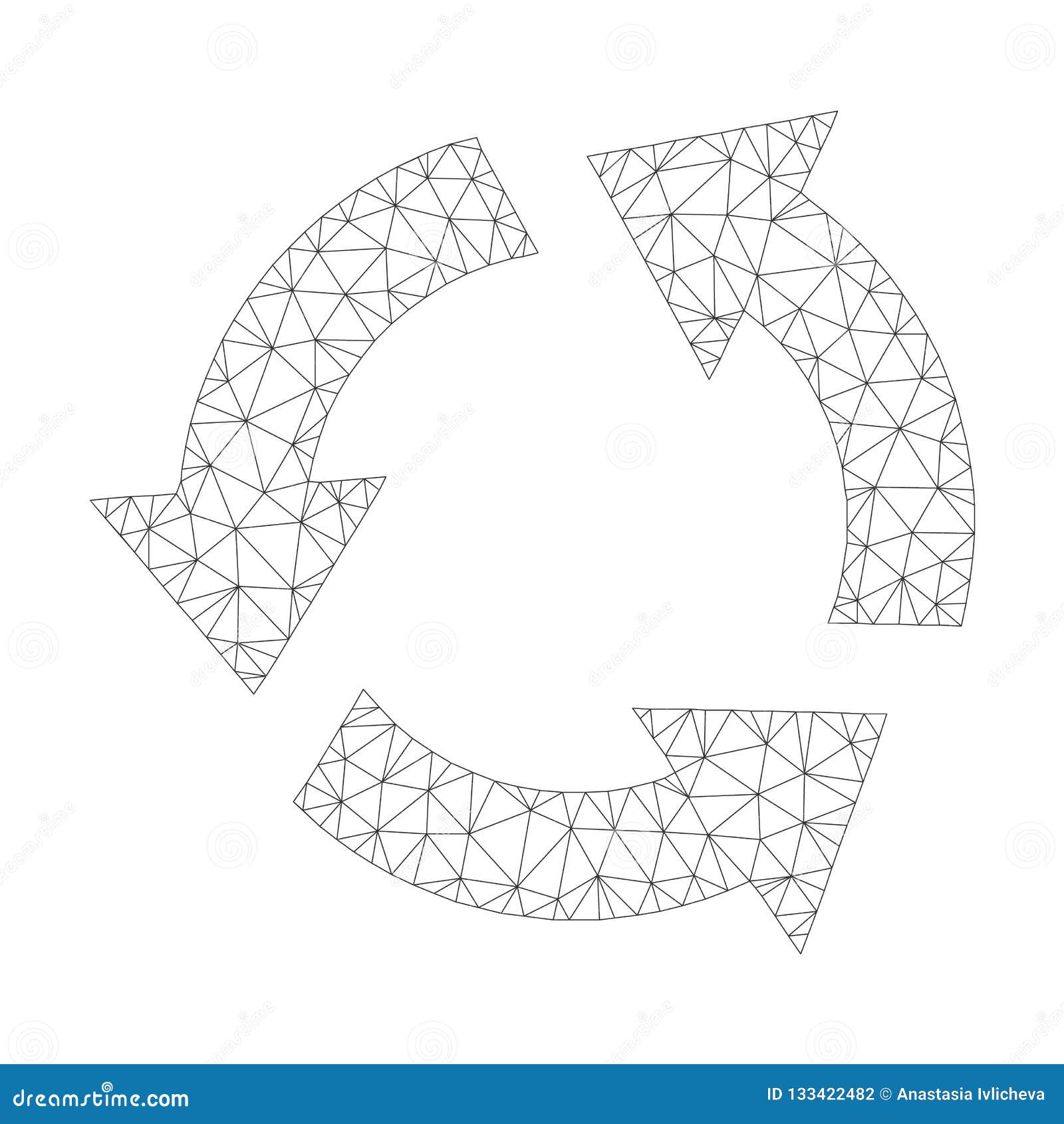 Mesh Vector Recycle Icon stock vector. Illustration of ecology - 133422482