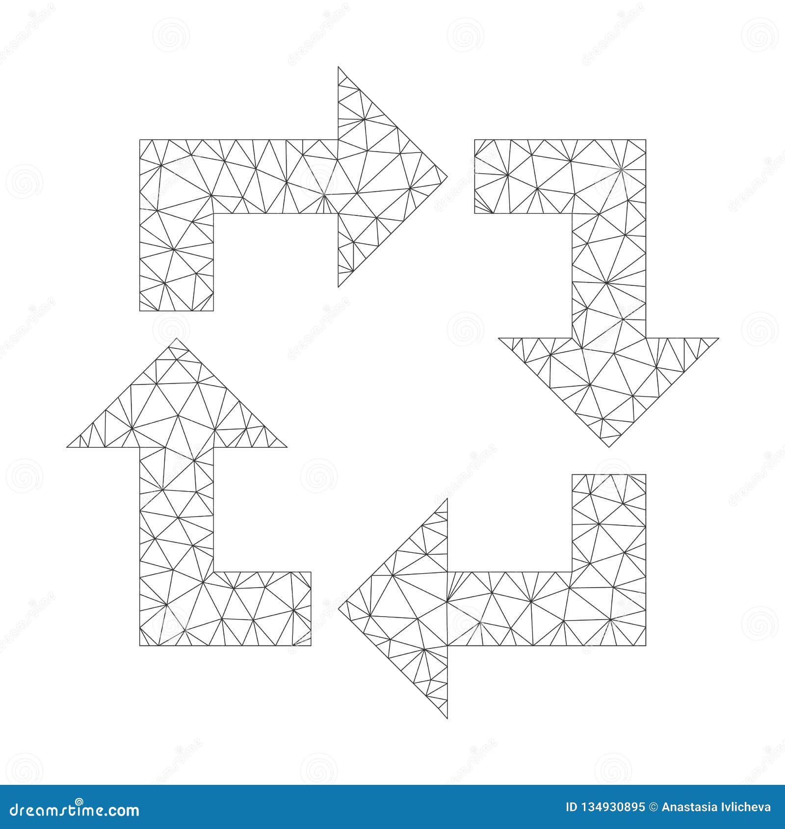 Mesh Vector Recycle Icon stock vector. Illustration of combined - 134930895