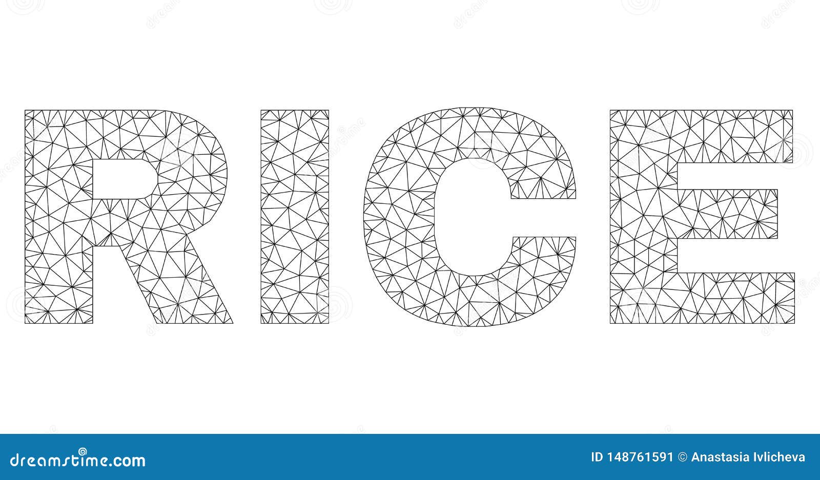 Polygonal Mesh RICE Text Label Stock Vector - Illustration of lowpoly ...